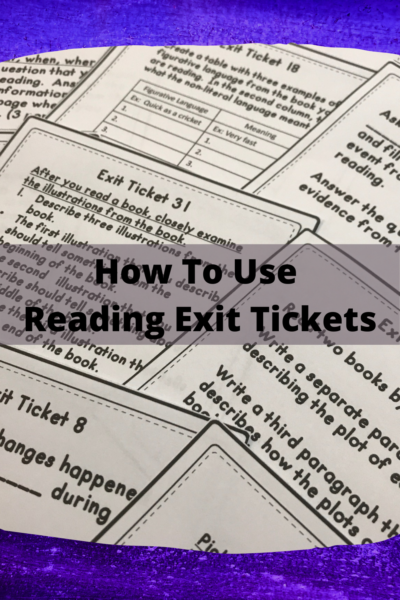 How To Use Reading Exit Tickets - A Spot of Curriculum